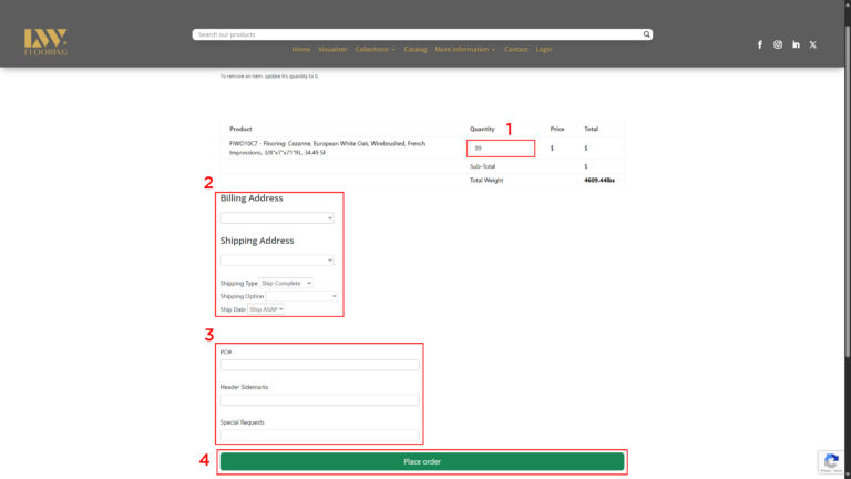 Online Order Instructions - LW Flooring